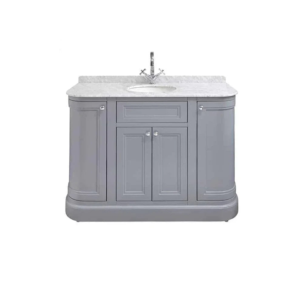 Merrion 1200mm Vanity Unit Slate Grey With Marble Worktop & Under-Coun ...