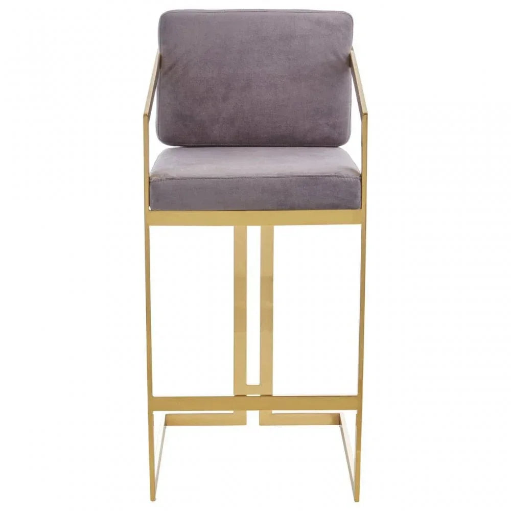 Flora Grey Velvet Bar Stool – Home Centre Direct